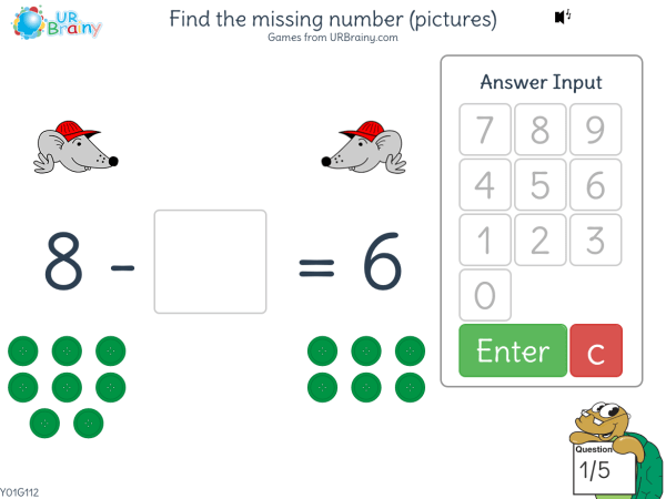 Find The Missing Number images Subtraction Maths Games For Year 1 
