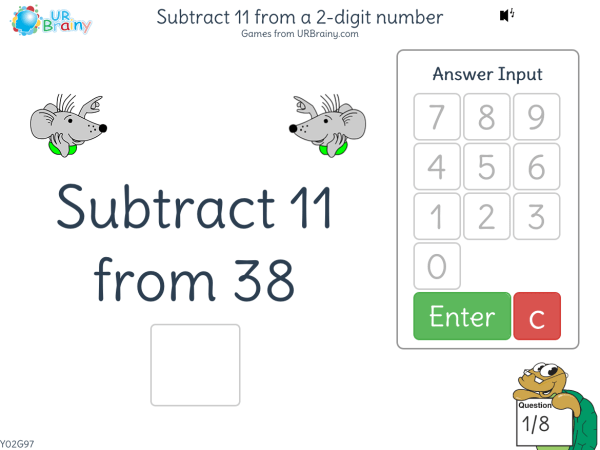 Subtract 11 From A 2 digit Number Subtraction Maths Games For Year 2 