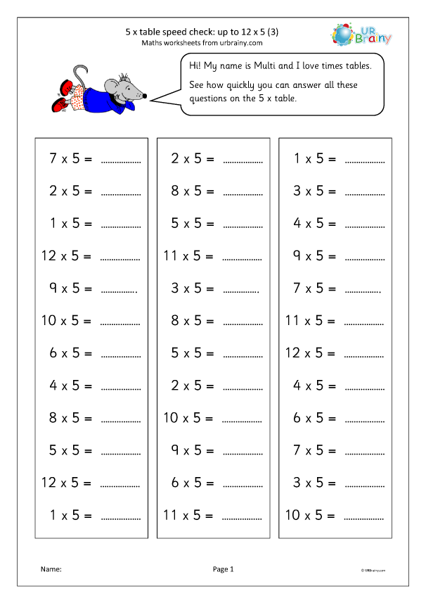 Times Table Speed Test Printable Thekidsworksheet Vrogue co