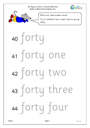Read and write 2-digit numbers (2) - Number and Place Value by URBrainy.com