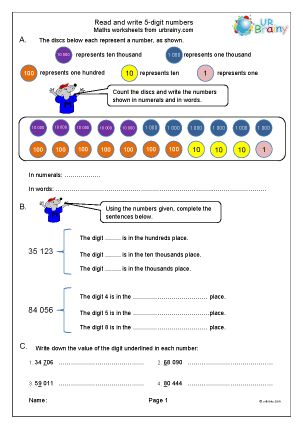 Mastery of 5-digit numbers - Number and Place Value by URBrainy.com