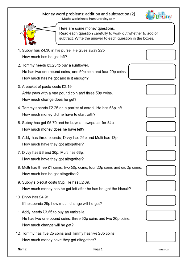 Worksheets For Maths Worksheets Year 5 Addition And Subtraction