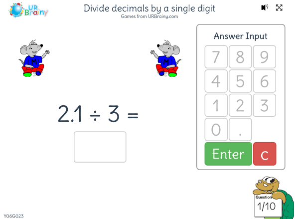 Divide Decimals By A Single Digit Division And Percentages Maths 