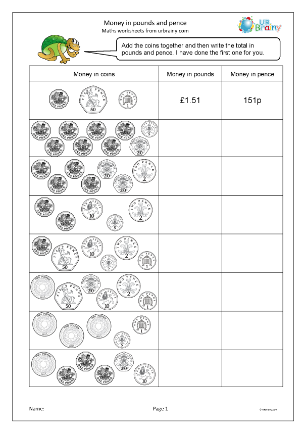 Money In Pounds And Pence Money By URBrainy