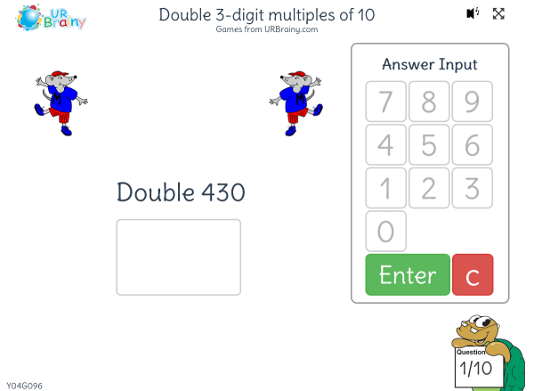 Double 3 digit Multiples Of 10 Multiplication Maths Games For Year 4 