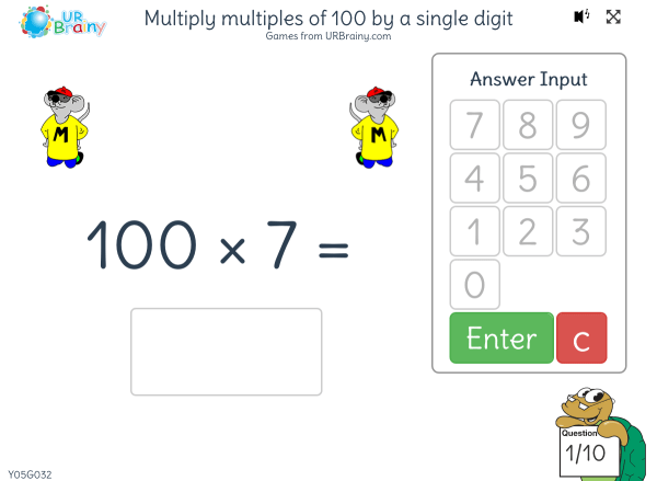 Multiply Multiples Of 100 By A Single Digit Multiplication Maths Games For Year 5 age 9 10 