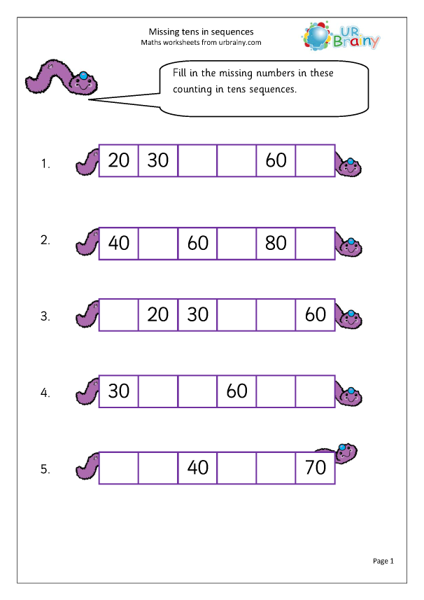 Missing Tens In Sequences Counting By URBrainy
