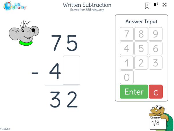 Written Subtraction Subtraction Maths Games For Year 3 age 7 8 By 