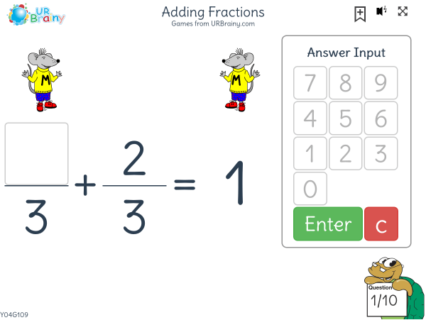 Adding Fractions To Make 1 Fractions And Decimals By URBrainy