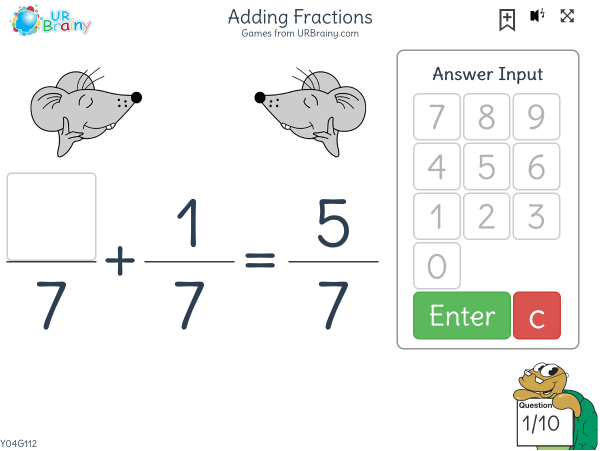 Adding Fractions Division And Fractions Maths Games For Year 3 age 7 