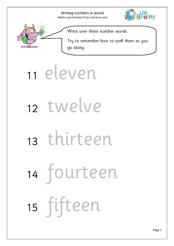 Writing Numbers In Words Reading And Writing Numbers Maths Worksheets 