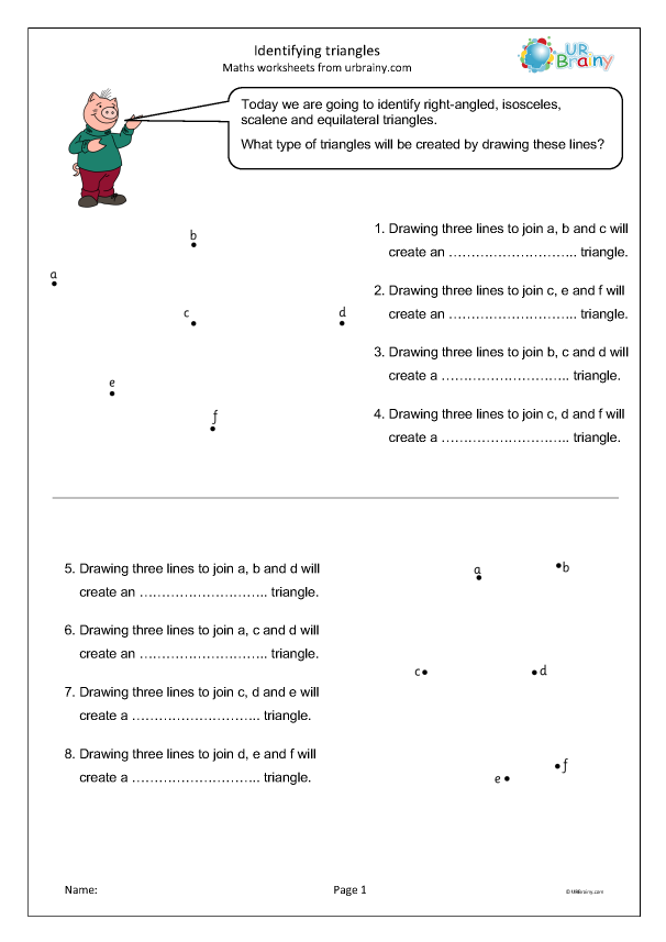 Identifying triangles (1) - Geometry (Shape) Maths Worksheets for Year ...