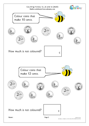 More counting money 2 (AUD) - Money worksheets using Australian dollars ...